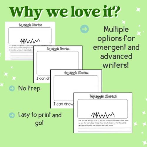 Squiggle Story Starters |Finish the Doodle| Back to School Writing Prompts