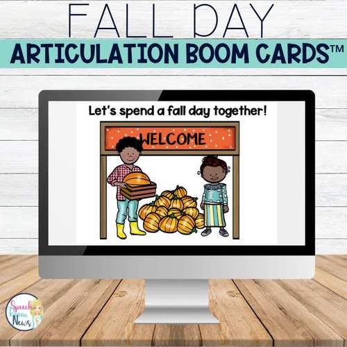 Fall Day: CVC BOOM Cards™️ for Distance Learning Speech Therapy