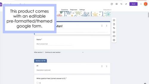 Snowman Craft - Winter Activity - Editable Google Form for Content