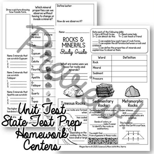 Rocks and Minerals Review & Study Guide (Print & Digital) | TPT