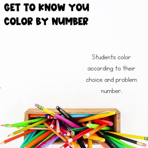 Get to Know You Color by Number Beginning of School Year Activity 4th ...