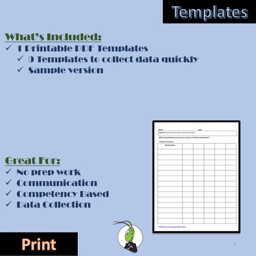 Student Data Tracking Tool Spreadsheet for Any Subject Printable