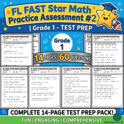 Grade 1 Math Progress Monitoring #2 | FAST & Star Aligned Activity Sheets