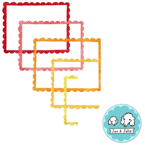 Watercolor Polka Dot Scallop Clipart Borders, Cute Rainbow Clip Art Frames