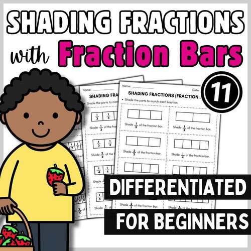 No Prep Shading Fractions Worksheets Area Models 3RD GRADE Fractions ...