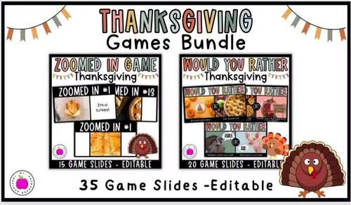 Thanksgiving & Fall Digital Games and Activities Bundle for November