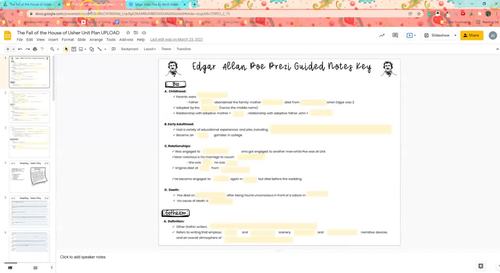 The Fall of the House of Usher Lesson Plan Print and Digital Versions