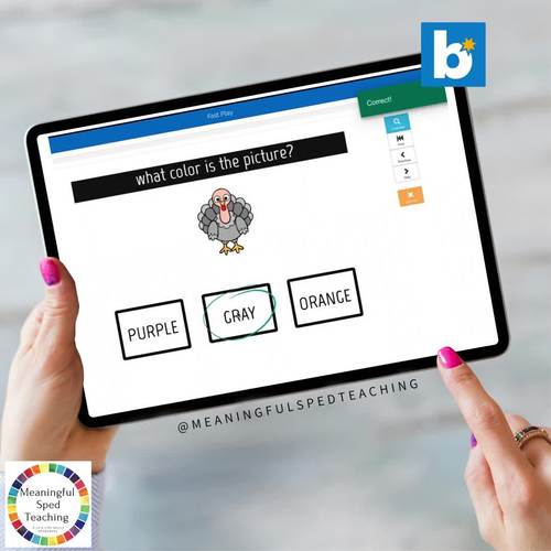 Thanksgiving Life Skills Boom Cards™ Read the Color Name | TPT