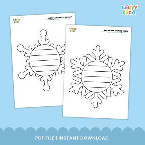 Snowflake Writing Craft Blackline | Winter Writing Activity Printable ...