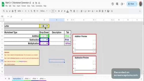 Unlimited Math Worksheet Generator [+ - x] by All 4 Computer Science