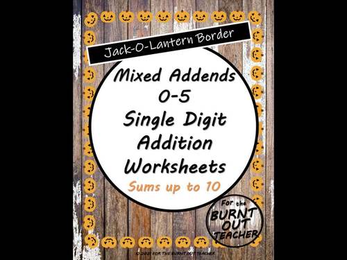 Pumpkin Box Addition 0-5 Sums 0-10 Worksheet Math Assessment Practice ...