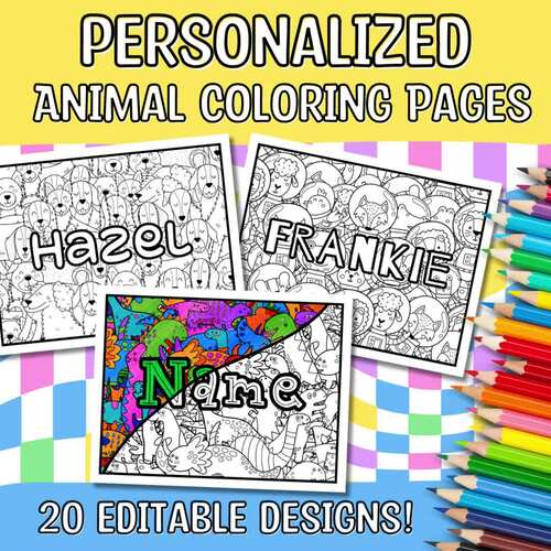 Personalized Coloring Pages + Bonus | EDITABLE! | Student Names ...
