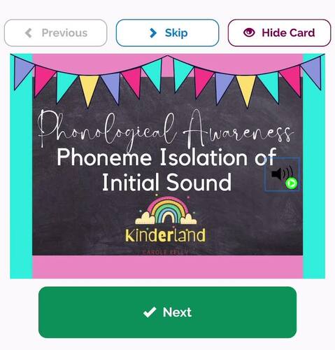 Phoneme Isolation of Initial Sound Boom Cards by KinderLand by Carole Kelly