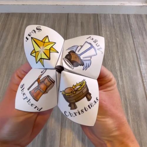 Jesus' Birth Christmas Finger Puzzles Craft - Fortune Teller | Cootie ...