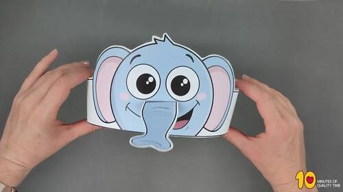 Elephant Paper Crown by 10 Minutes of Quality Time | TPT