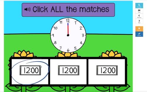 Errorless Math Time Units Clock Match Analog Digital Task Boom Cards ...