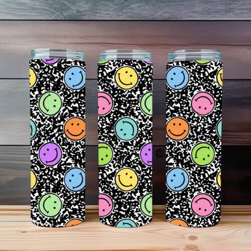 20 oz Skinny Tumbler Wrap, Printable Sublimation, Composition Book ...