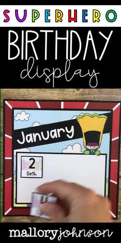 Editable Superhero Theme Birthday Display by Mallory Johnson | TPT