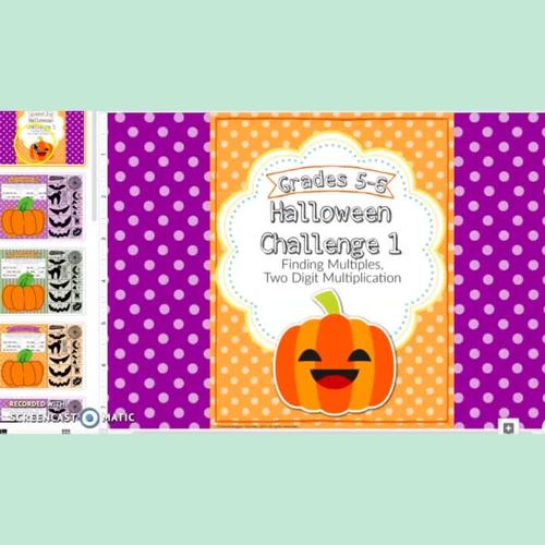 Digital Halloween Math Multiples Double Digit Multiplication 5th 6th