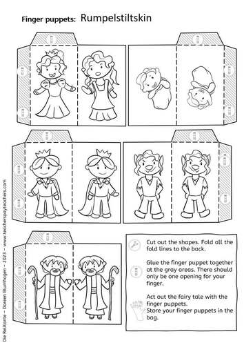 Rumpelstiltskin - Fairy Tales- finger puppets - Brothers Grimm by Die ...