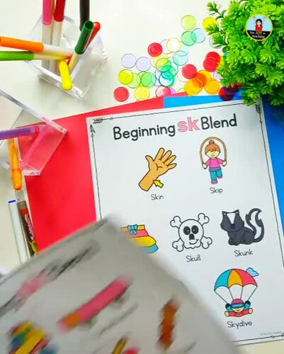 Beginning SK Blend Worksheet by The Joy in Teaching | TPT