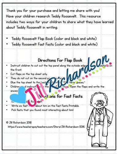 Biography Template Teddy Roosevelt Writing ESL Social Studies | TPT