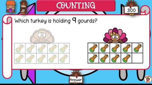 Thanksgiving Kindergarten Math Mystery Game - PPT Game + Printable ...