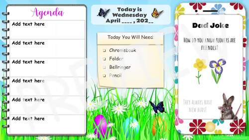 Customizable April Daily Classroom Agenda Template Slides With ...