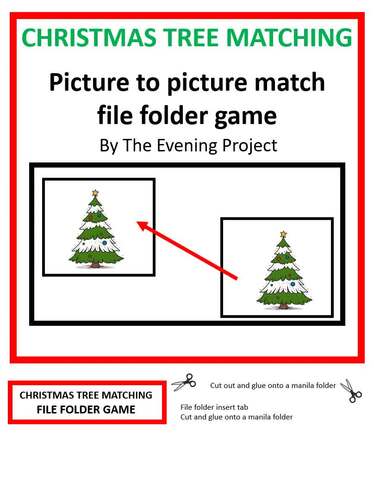 CHRISTMAS TREE MATCHING FILE FOLDER GAME FOR K AND SPEC.EDUCATION