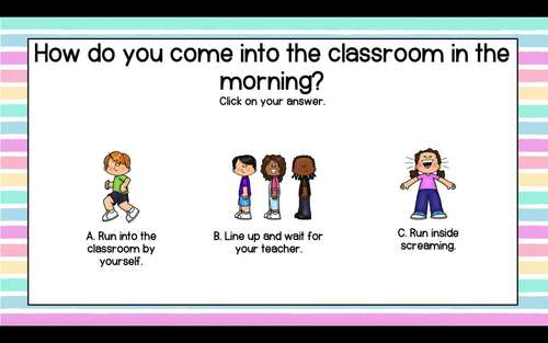 Back to School Routines PowerPoint Game K-2 by Busy Little Bees | TPT
