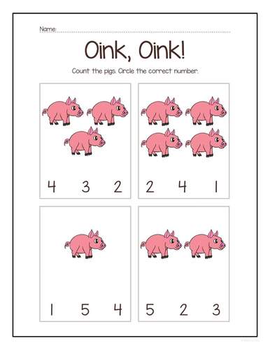 COUNTING TO 5 WORKSHEETS | COUNTING WORKSHEETS | KINDERGARTEN MATH by ...