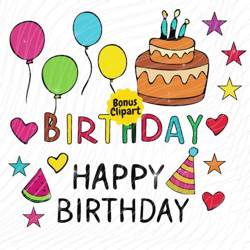 Fancy Happy Birthday Alphabet letter, number craft, bulletin board font ...