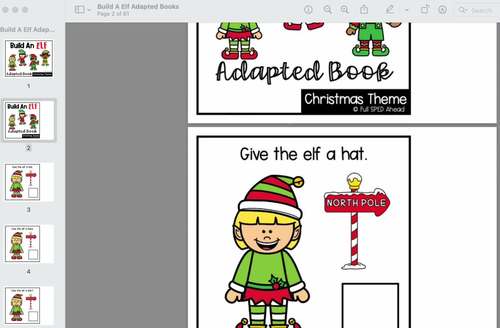 Build An Elf Follow Directions Adapted Books | TpT