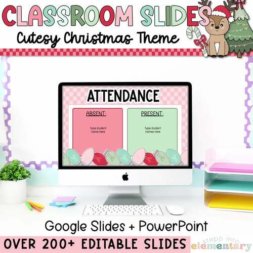 Christmas Daily Slides | Cutesy Christmas Slides | Management - Editable!