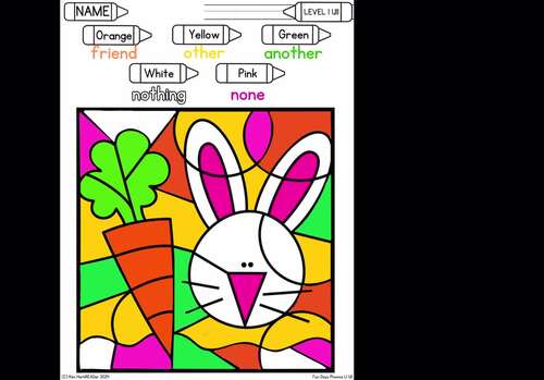 Easter Trick Word Color Code | High Frequency Words by Literacy Tweets