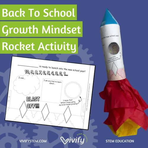Growth Mindset Back to School Rocket About Me Activity by Vivify STEM