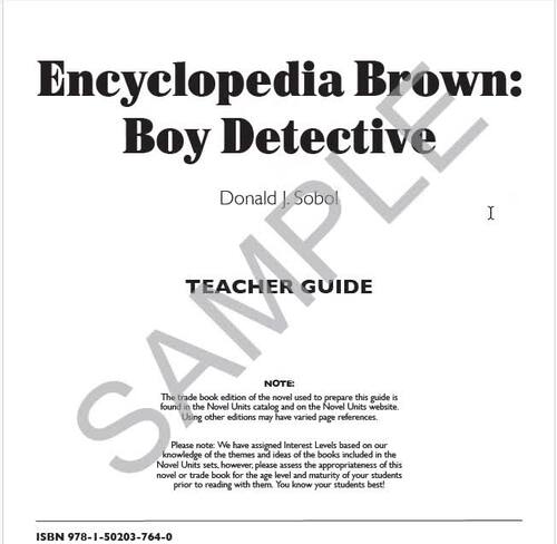 Encyclopedia Brown Novel Units® Teacher Guide Novel Study | TPT