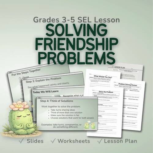 Friendship Problem Solving: Conflict Resolution Steps SEL Lesson ...