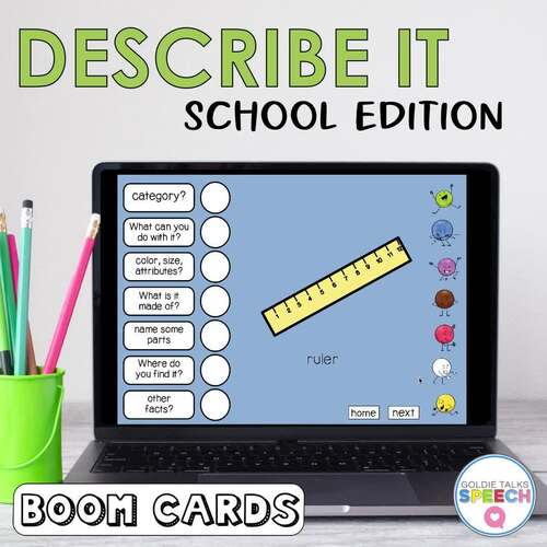 Boom Cards | Describe It : School | Speech Therapy Distance Learning ...