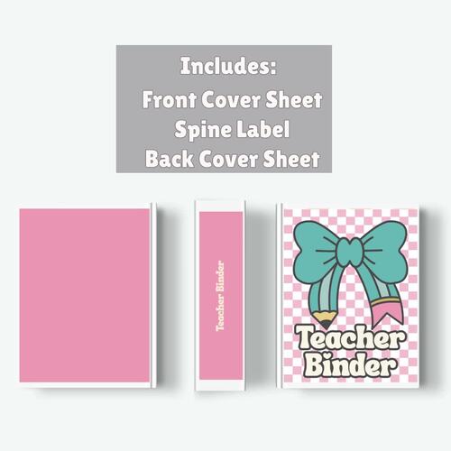 Pencil Bows Editable Binder Cover Sheet Bundle | Edit in Canva | TPT