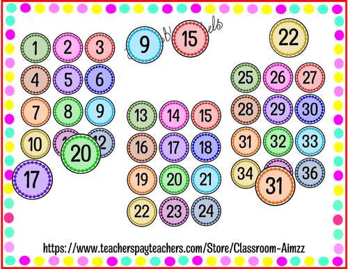 Small Circle Number Labels from 1 to 36, Printable Number Labels ...