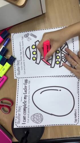Build a Easter Eggs Craft | Cut and paste | kinder, Grade1,2,3,4 ...