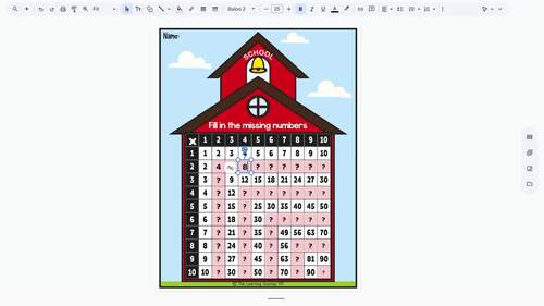 Back to School Multiplication Chart | Printable and Digital Math Resources