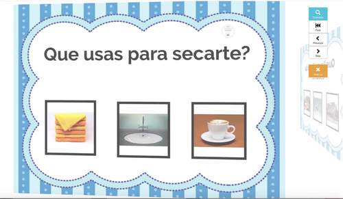 Wh Questions w/ Real Life Pictures, Spanish- Preguntas Que, Quien, Donde,