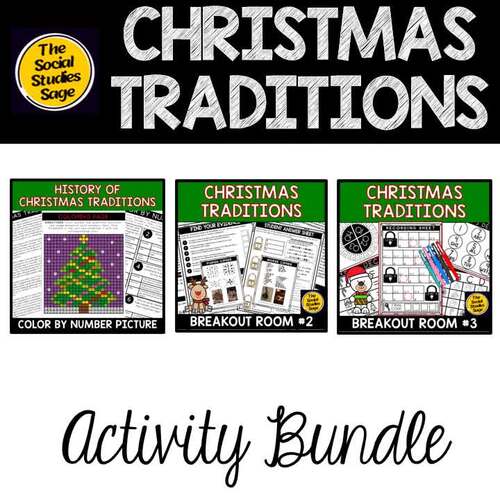 Christmas Traditions Breakout Room Bundle - Reading Comprehension Activity