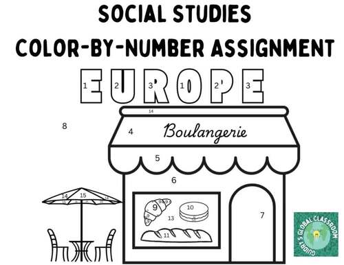 No Prep Color-By-Number Europe Assignment - 6th Grade Social Studies