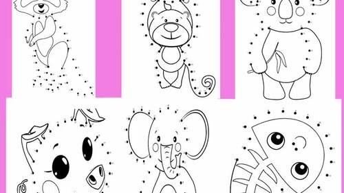 60 Cute Animals Dot To Dot Activity Pages For Kids| Dot To Dot Summer ...