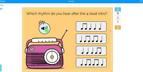 Radio Rhythms: Digital Rhythm Task Cards - Ta, Titi/Tadi - BOOM Cards