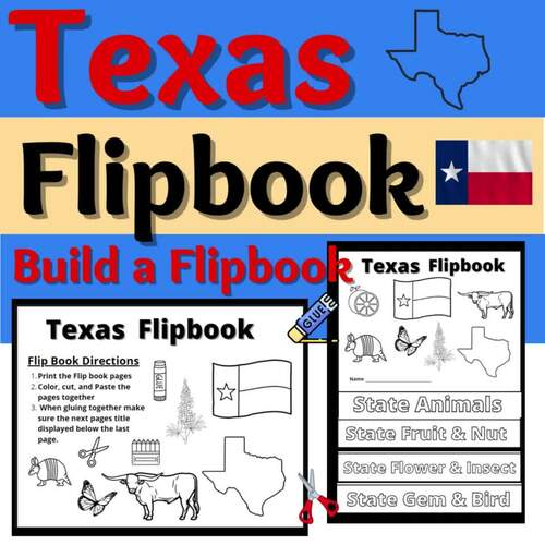 Texas State Flipbook Craft Activity History Heritage Art Resource