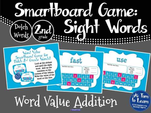 Sight Word Addition Game: Dolch 2nd Grade Words (Smartboard/Promethean ...